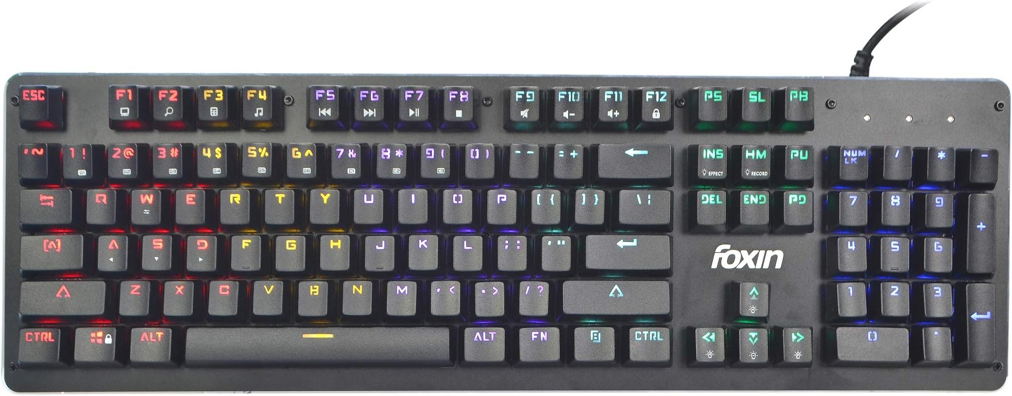 Amazon.in: Buy Foxin FMK-1001 RGB Backlit Gaming Keyboard (Black ...
