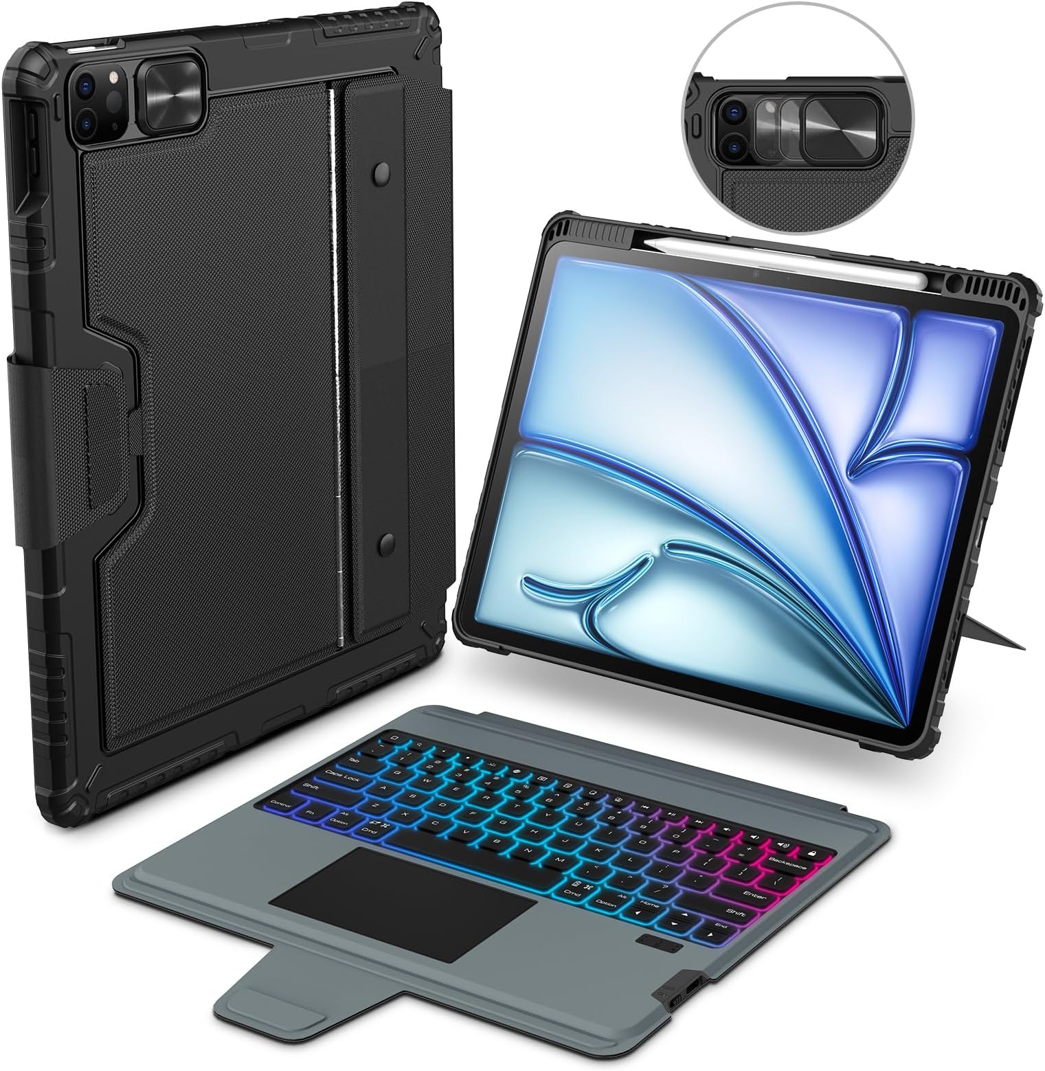 Kibbol Keyboard Case for iPad Pro 11 inch Case (4/3/2/1 Gen), Easy ...