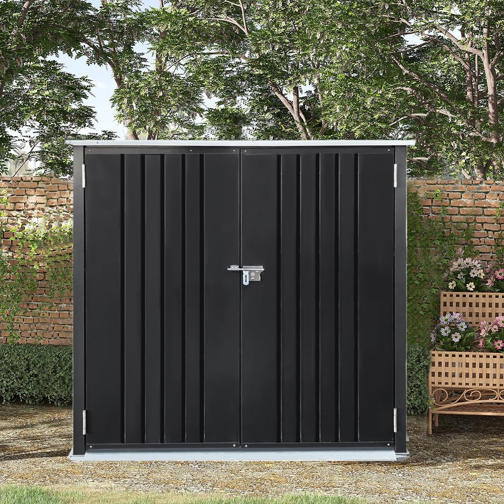 Outdoor Garden Storage Box Metal Shed - Galvanized Steel Pent House for ...