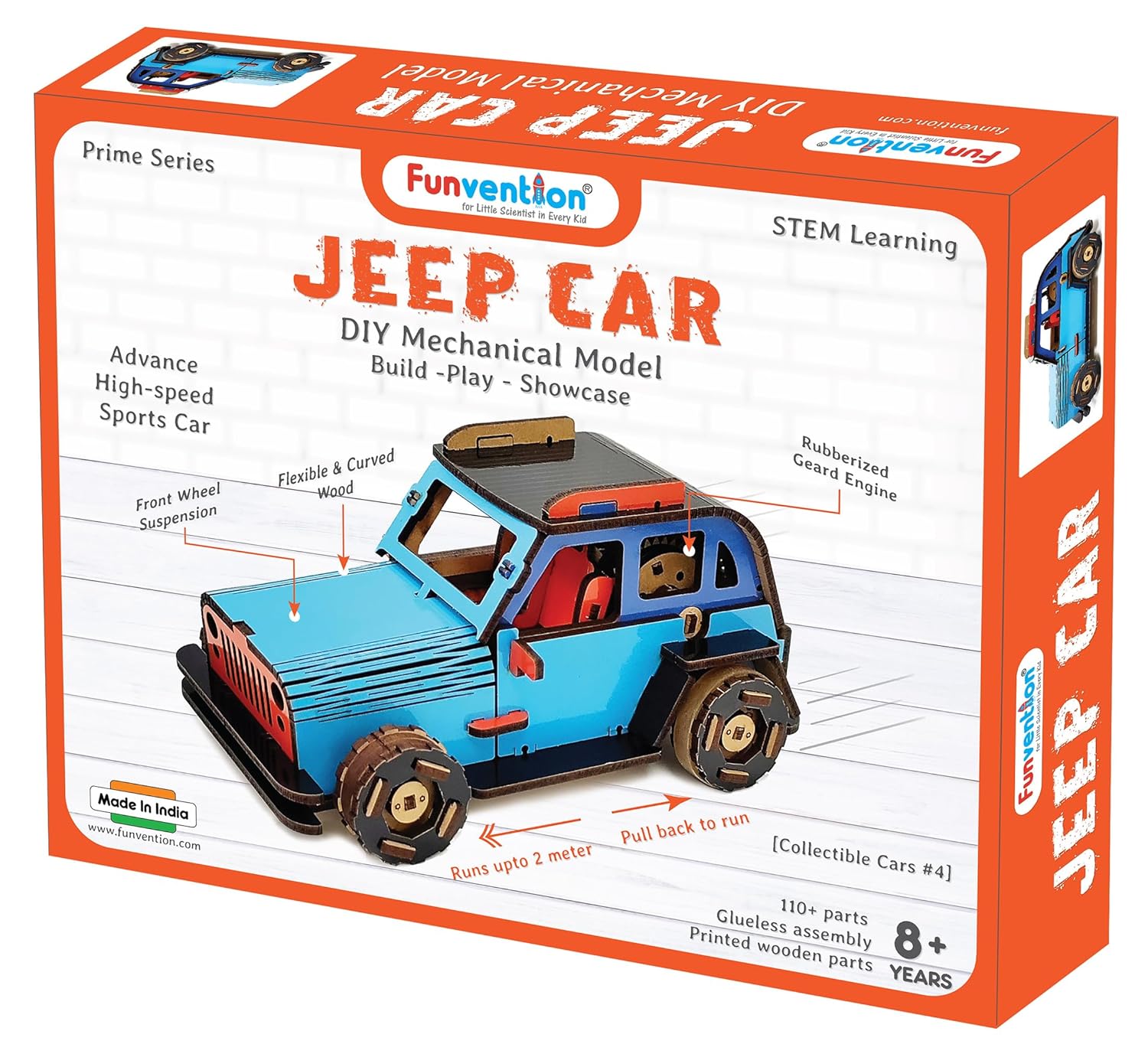 FUNVENTION Jeep Car - DIY Functional Mechanical Model 3D Puzzle STEM ...