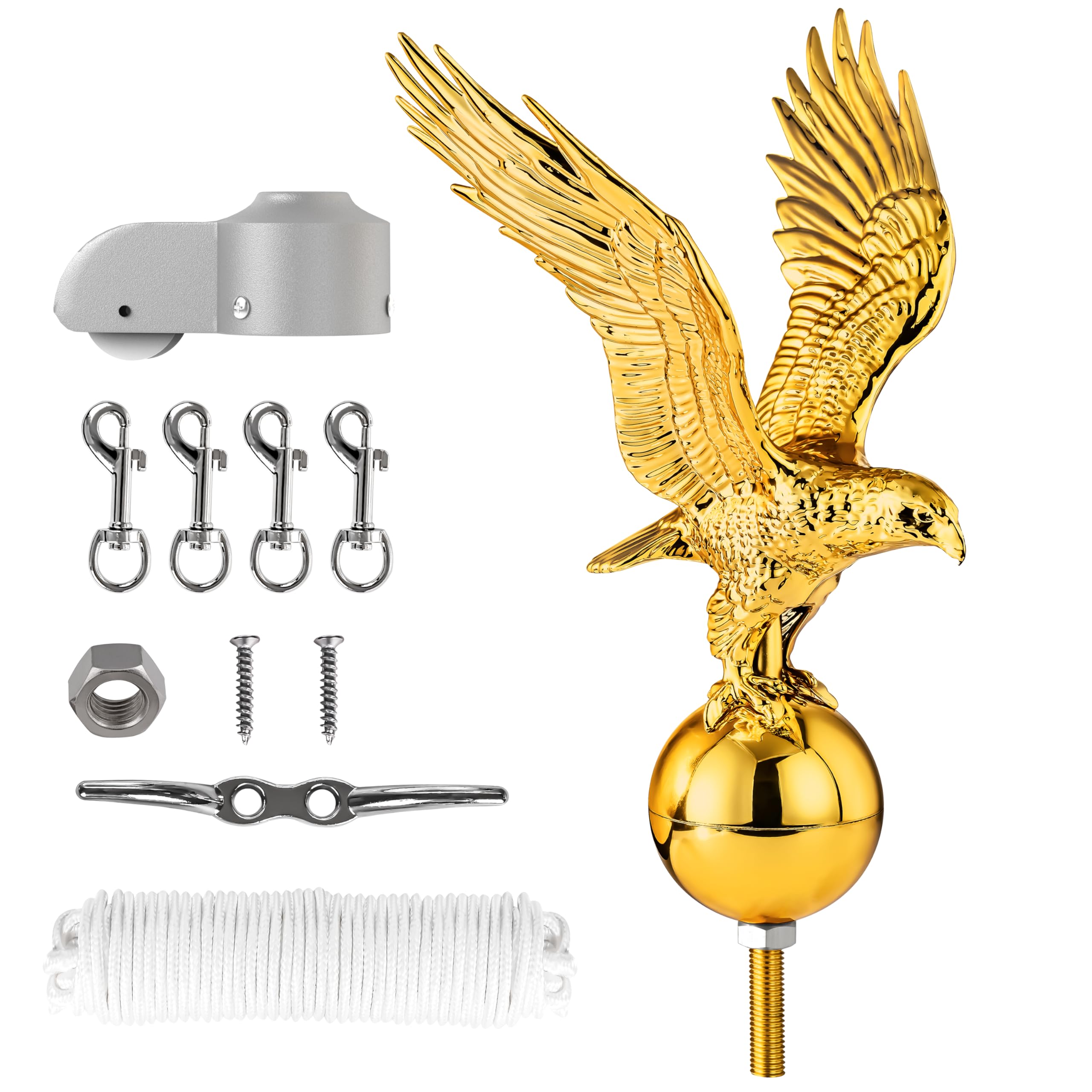 Snapklik.com : Aurolit Eagle Flag Pole Topper Kits, Flagpole Hardware ...