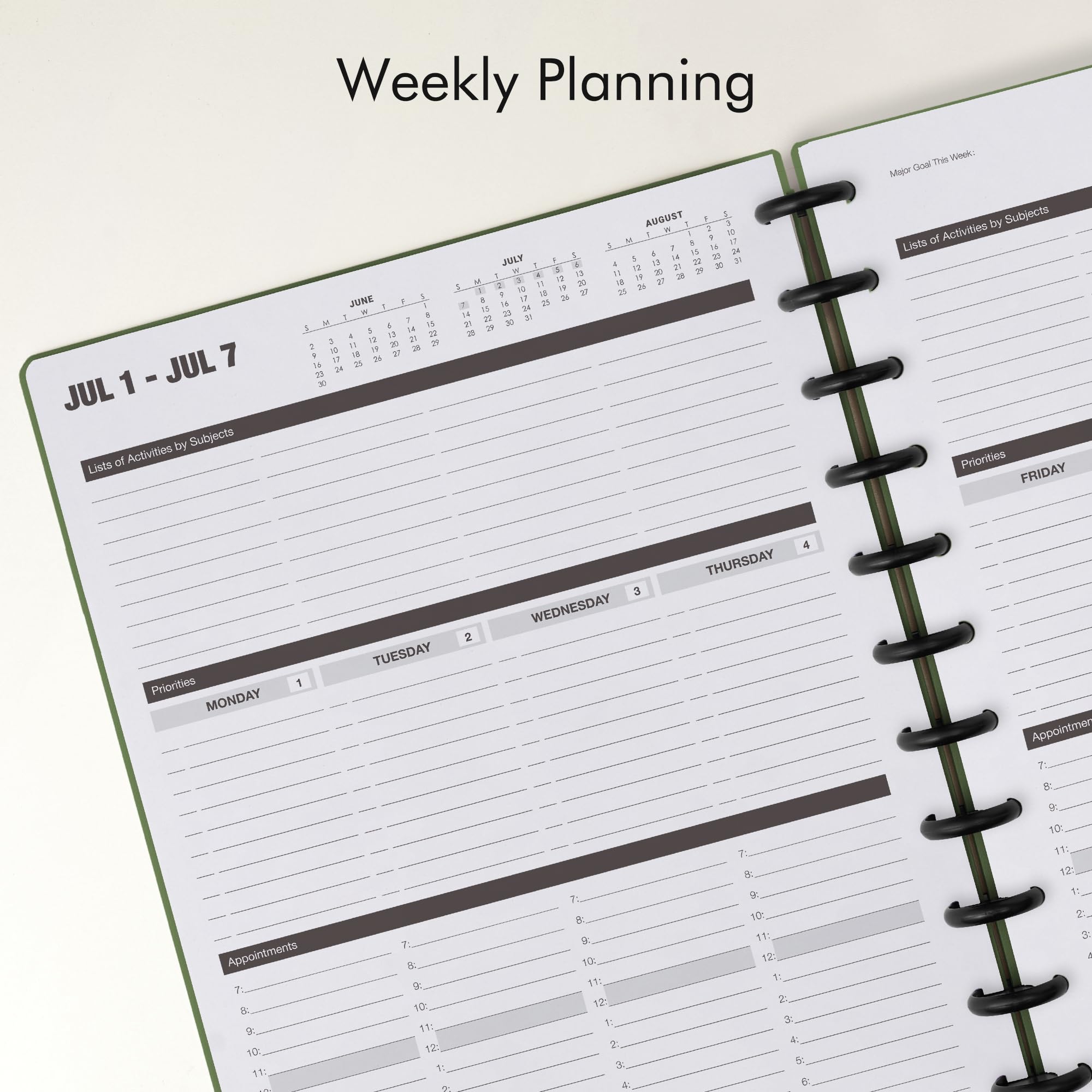 Snapklik.com : Nekmit Discbound Planner 2025, 3 Tier Work Breakdown ...