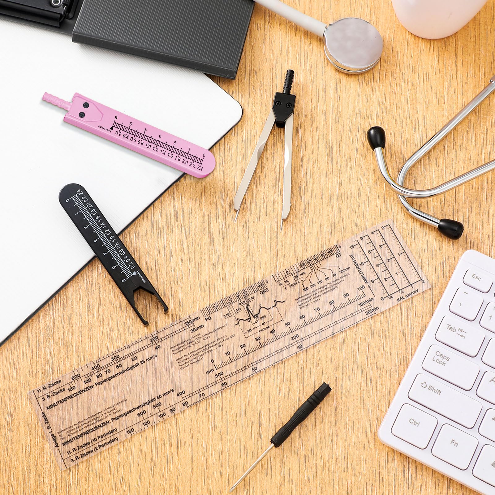Snapklik.com : Tondiamo 2 Sets EKG Calipers And EKG Ruler Combination ...
