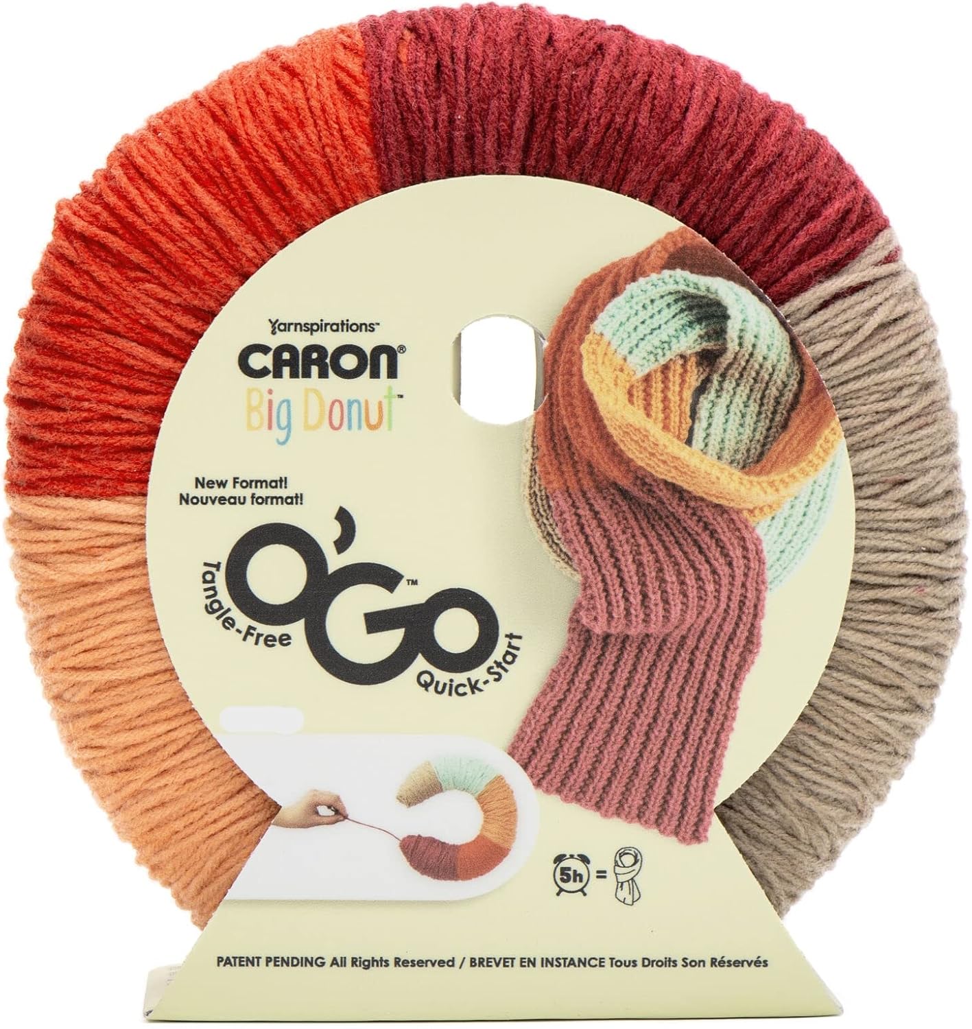 Amazon.com: Yarnspirations Caron Big Donut O'Go Yarn Spiced Ginger (9.9 ...