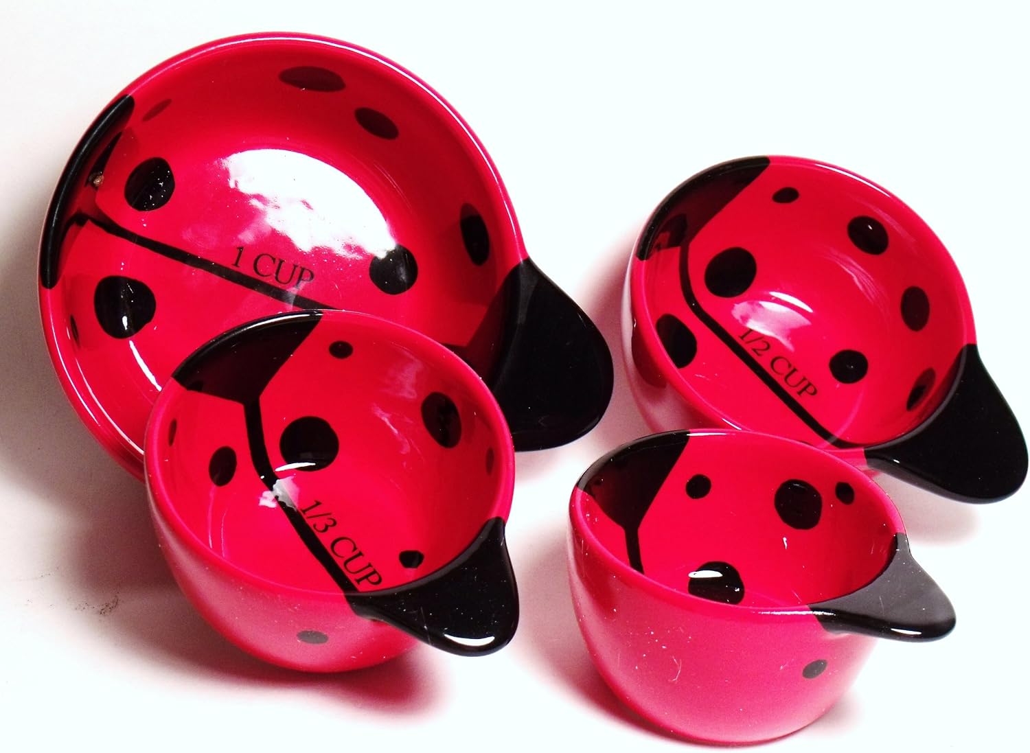 Amazon.com: Ceramic Ladybug Kitchen Nesting Measuring Cups - Set of 4 ...