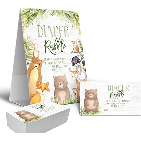 Amazon.com : Big Dot of Happiness Woodland Creatures - Diaper Shaped ...