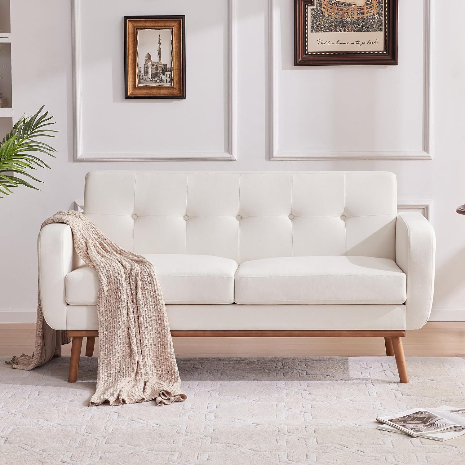 Amazon.com: HUIMO 60'' Loveseat Sofa, Mid Century Modern Love Seat ...