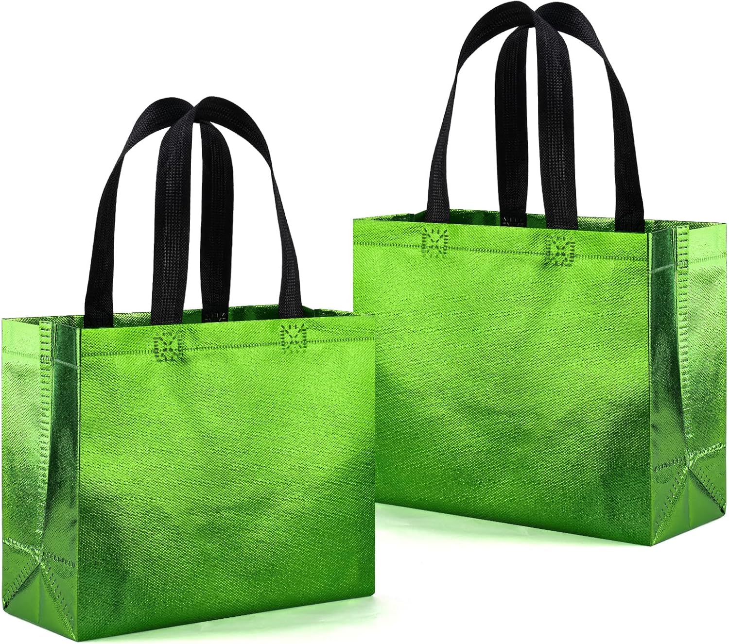Amazon.com: WRAPAHOLIC 12 Pack Reusable Green Gift Bag with Handles ...