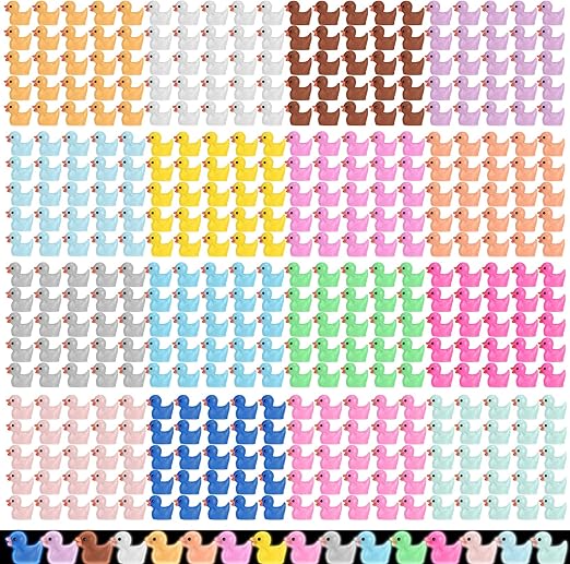 Amazon.com: Purpeak 400 Pcs Mini Resin Ducks Luminous Tiny Ducks Glow ...