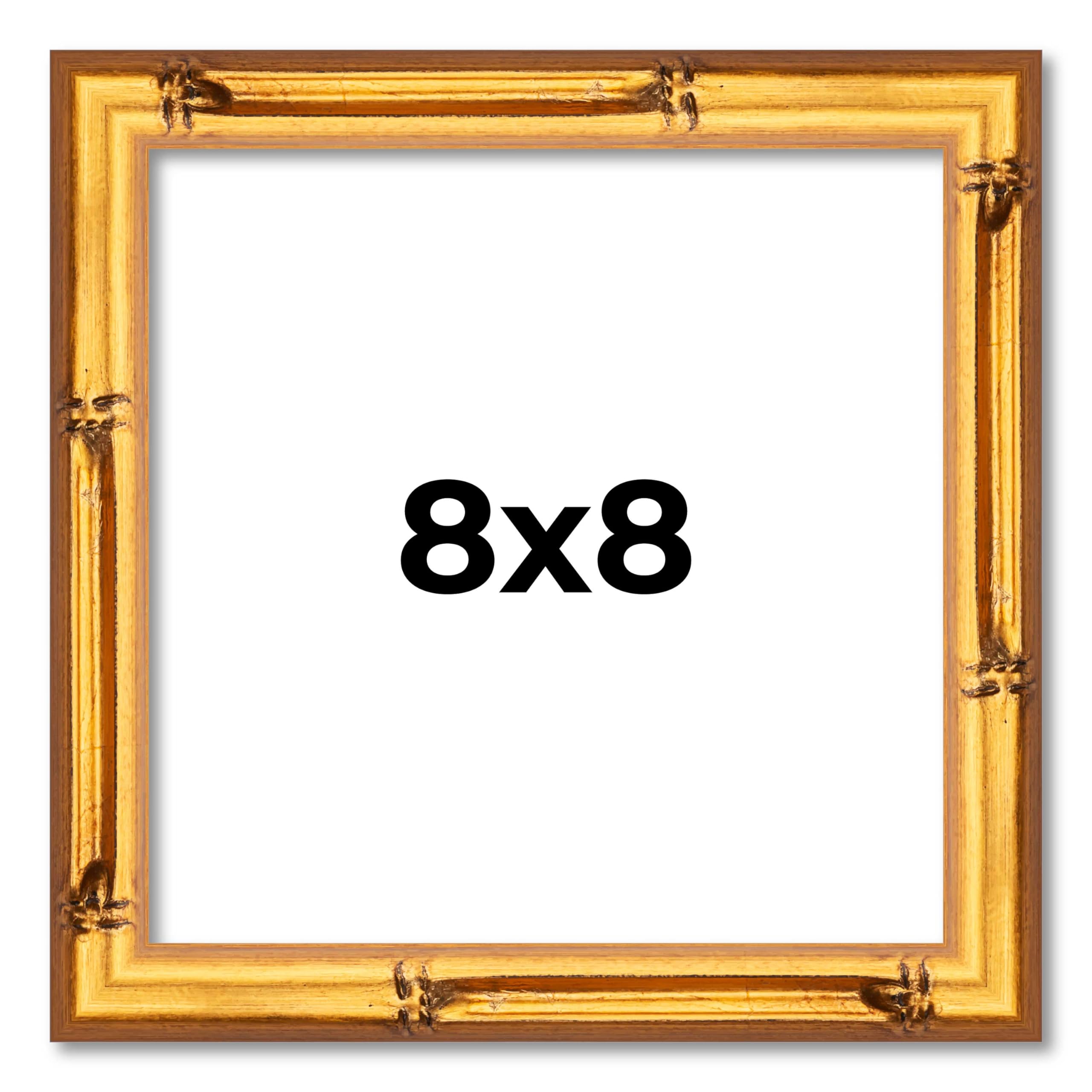 Amazon.com - Poster Palooza 8x8 Frame Gold Bamboo Solid Wood Picture ...