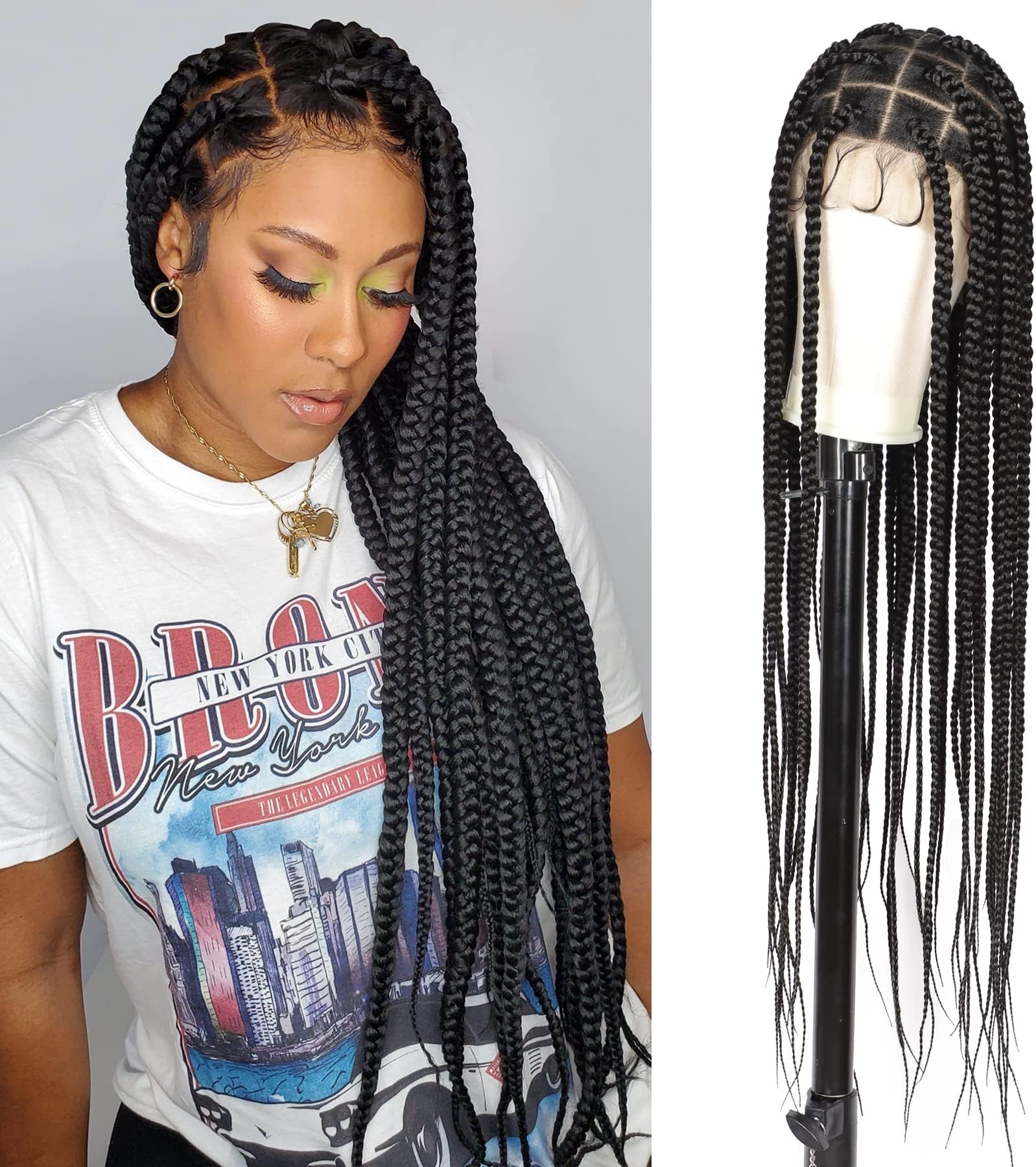 Amazon.com : Zury Synthetic Knotless Braid Lace Front Wig - DIVA LACE ...