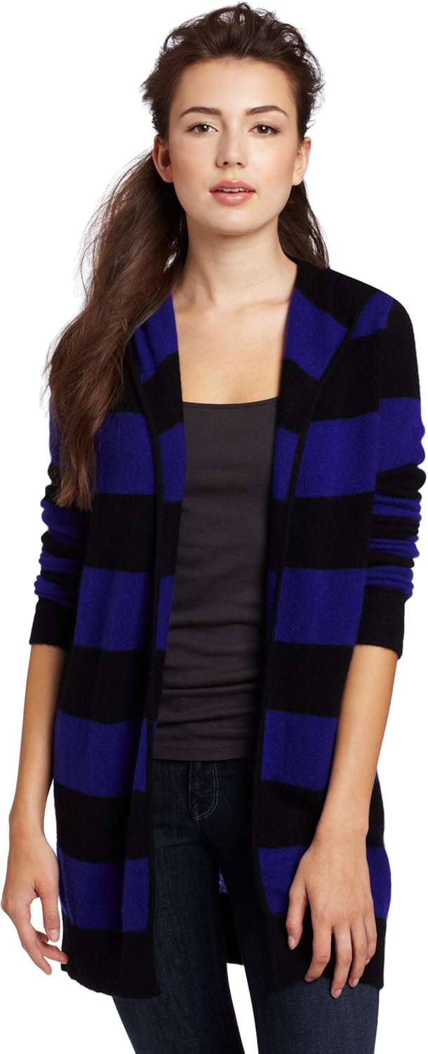 Christopher Fischer Women's 100% Cashmere Striped Featherweight Hooded ...