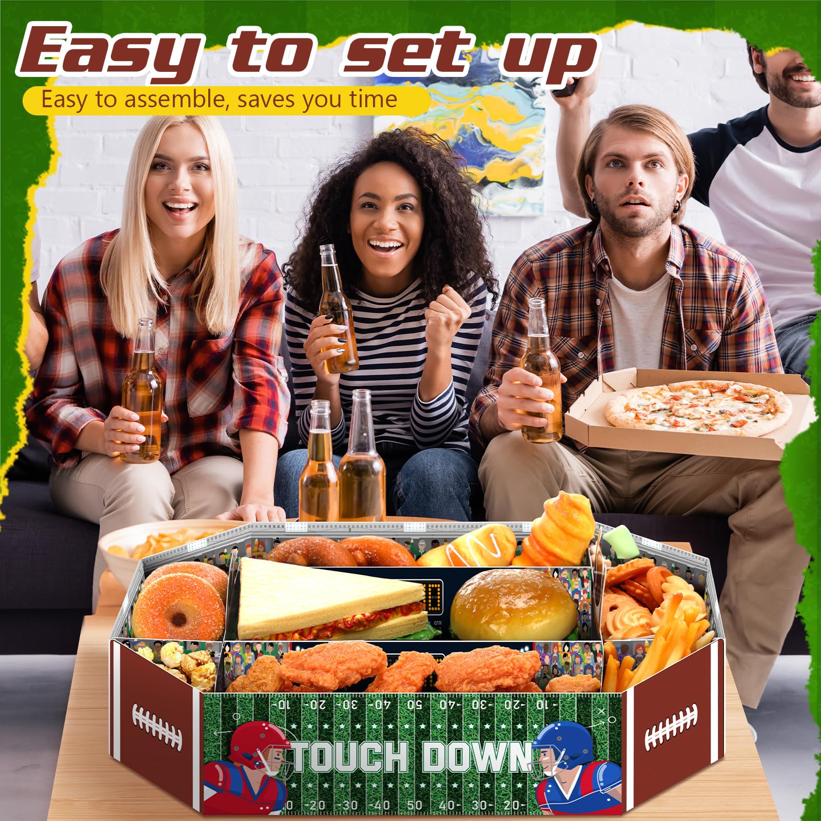 Snapklik.com : Large Tailgate Football Paper Food Tray Football ...