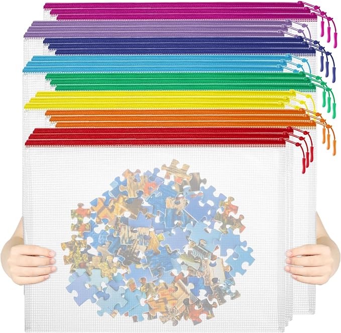 YOPCDJ 24pcs Mesh Zipper Pouch File Bags Puzzle Storage Bags, A3 17x12 ...