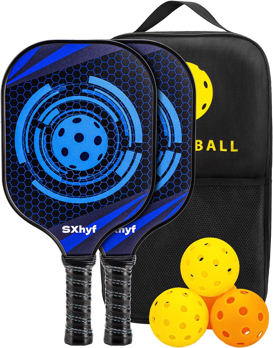Amazon.com : Graphite Carbon Fiber Pickleball Paddles Set of 2 - with ...
