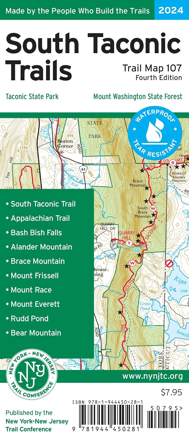South Taconic Trails Map, 2024: Taconic State Park, Mount Washington ...