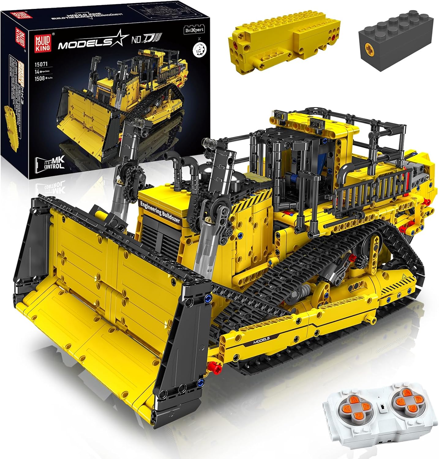Mould King 15071 Engineering Bulldozer Building Blocks, APP Remote ...