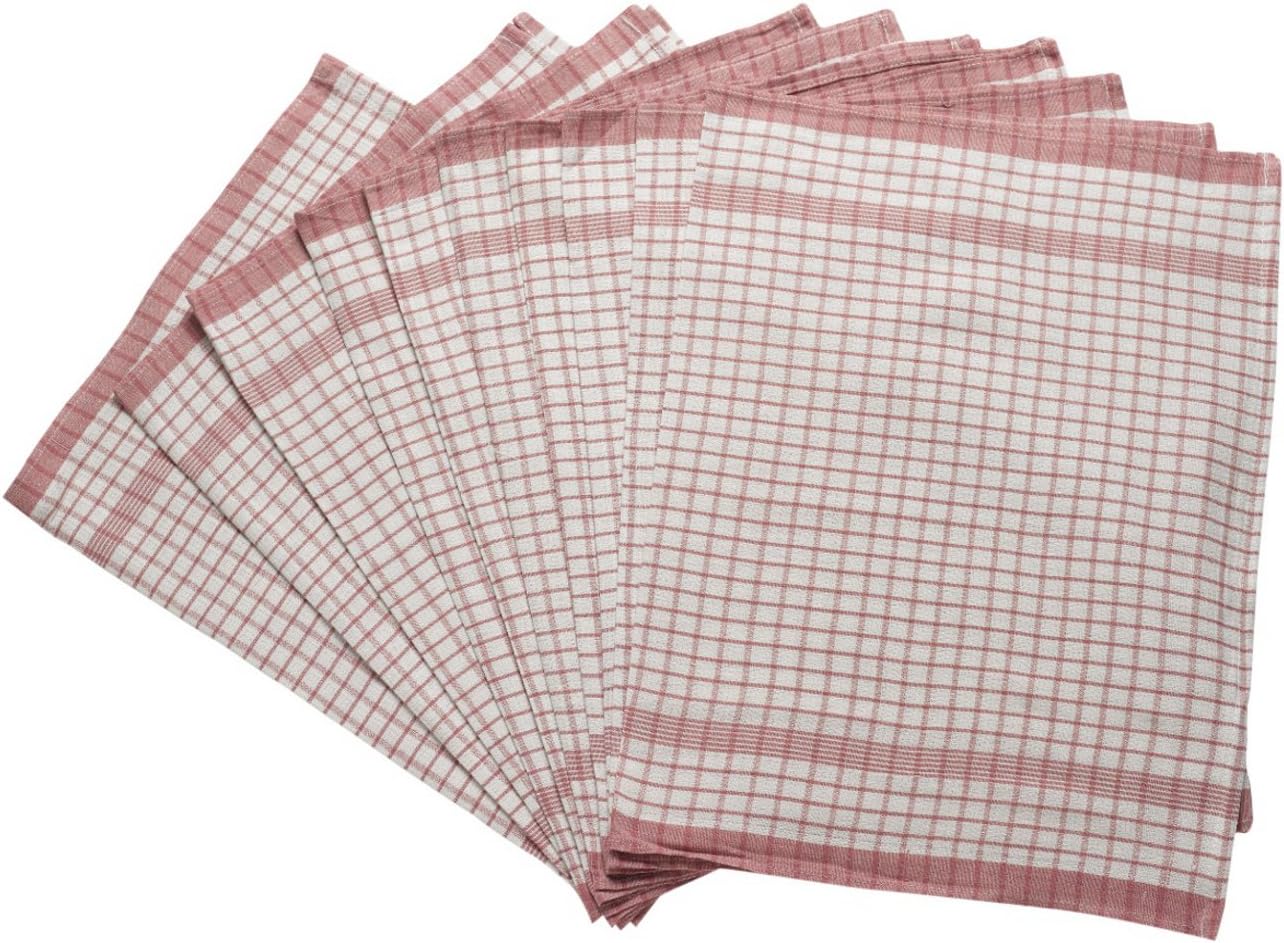 aztex Plain Cotton Tea Towels, 100% Cotton, Pack of 6, 170gsm, White ...