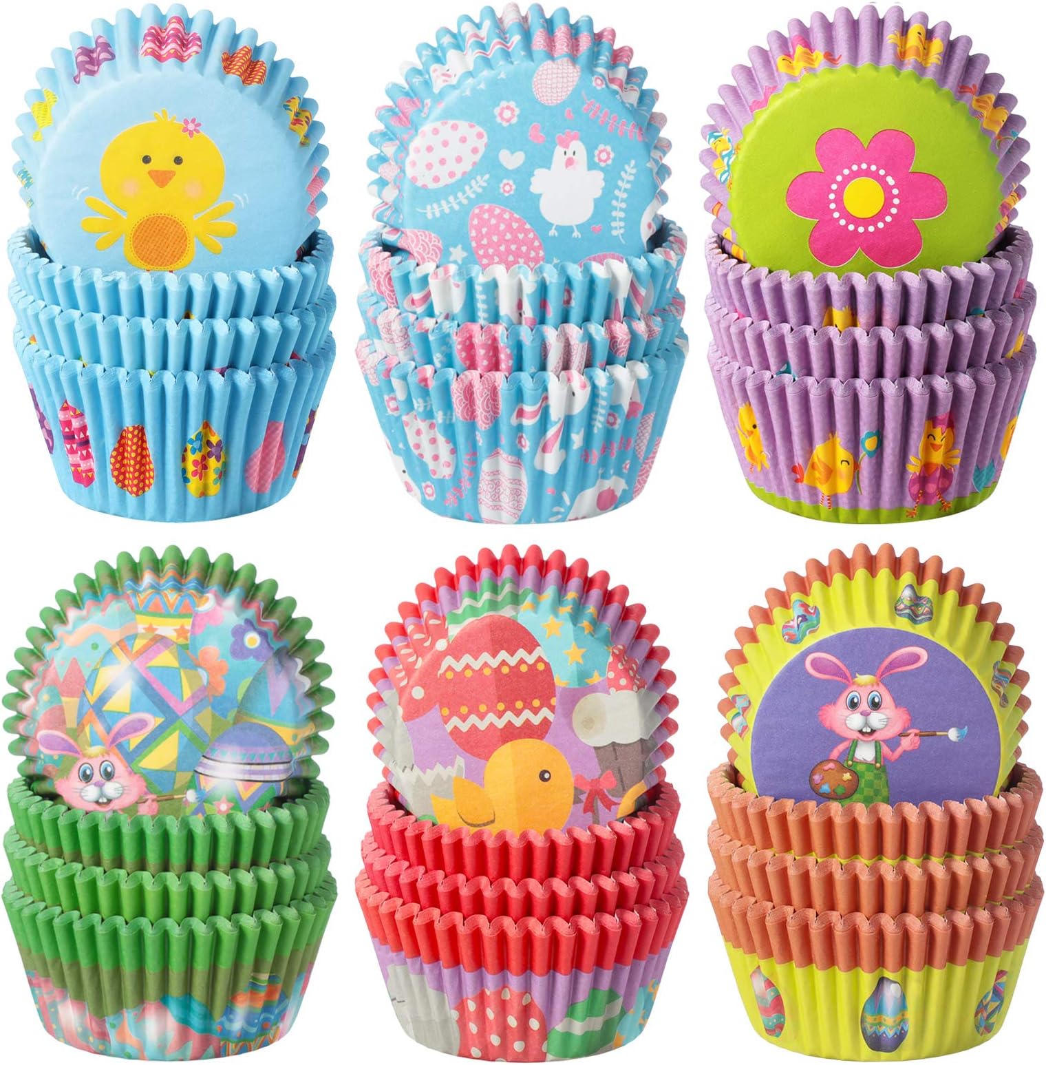 Amazon.com: 600 Pieces Easter Cupcake Liners Easter Egg Chicken Cupcake ...