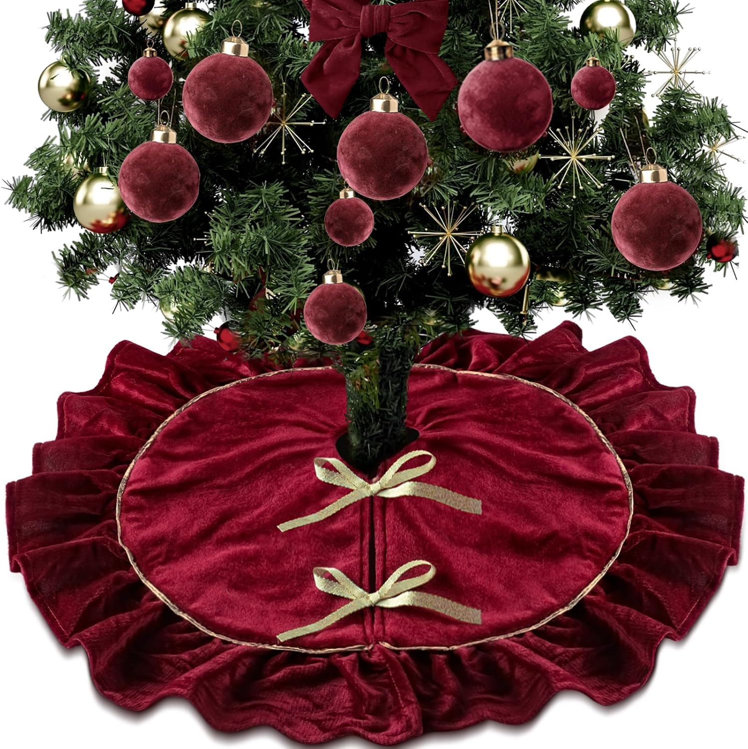 Amazon.com: Vertintong Mini Christmas Tree Skirt Velvet Plush Tiny 20 ...