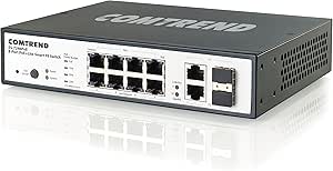 Amazon.com: Comtrend 8-Port PoE+ Lite-Smart 10/100 Fast Ethernet Switch ...