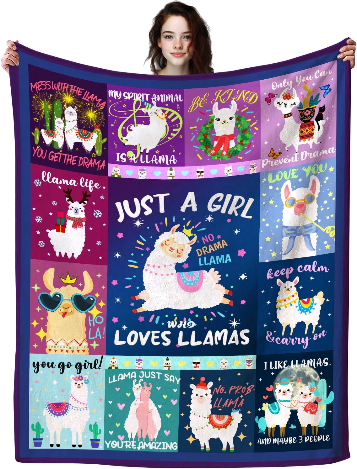 Amazon.com: peakman Llama Blanket,Llama Gifts for Women Men Girls Throw ...