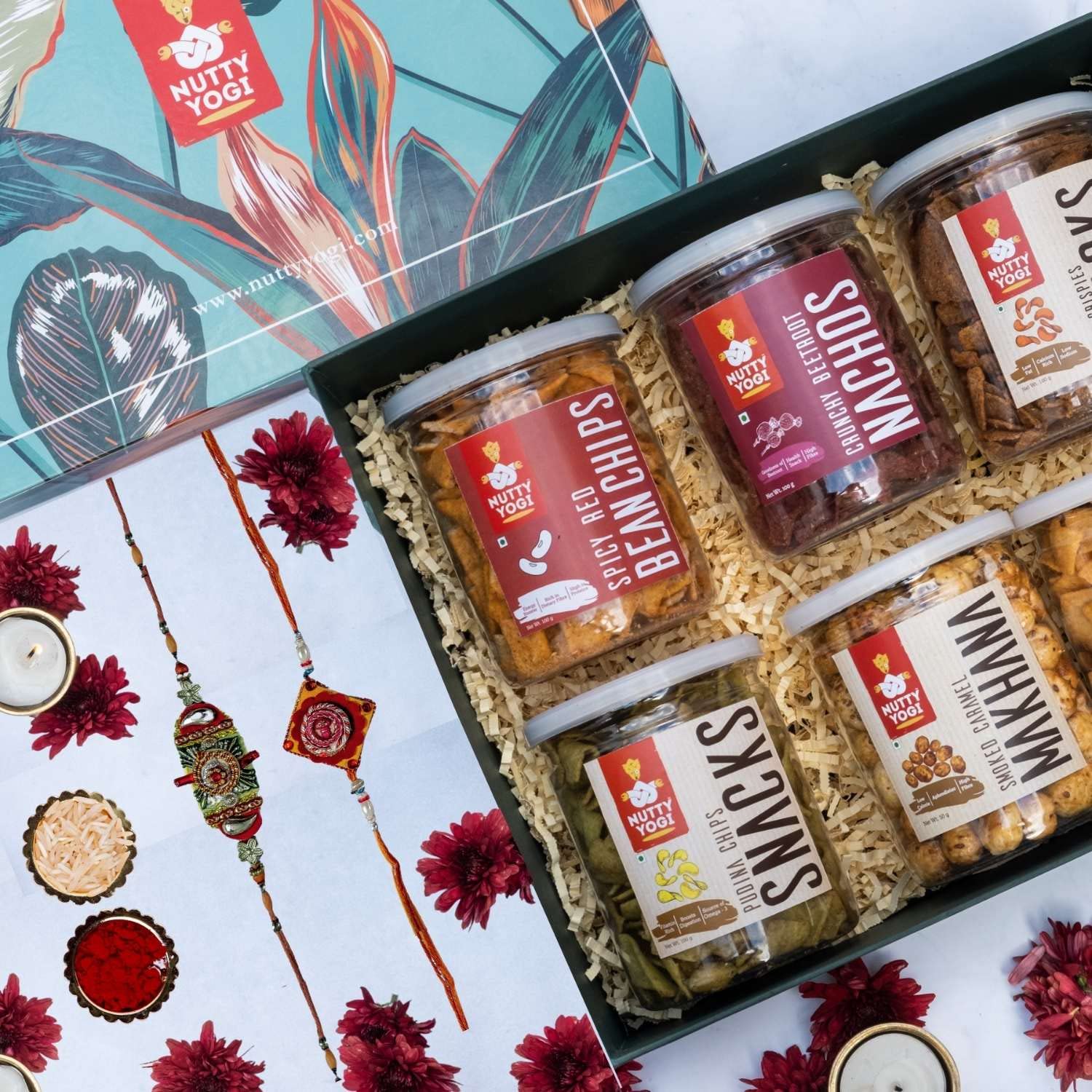 Nutty Yogi Gift Hamper | Smoked Caramel Makhana | Beetroot Nachos | Soy ...