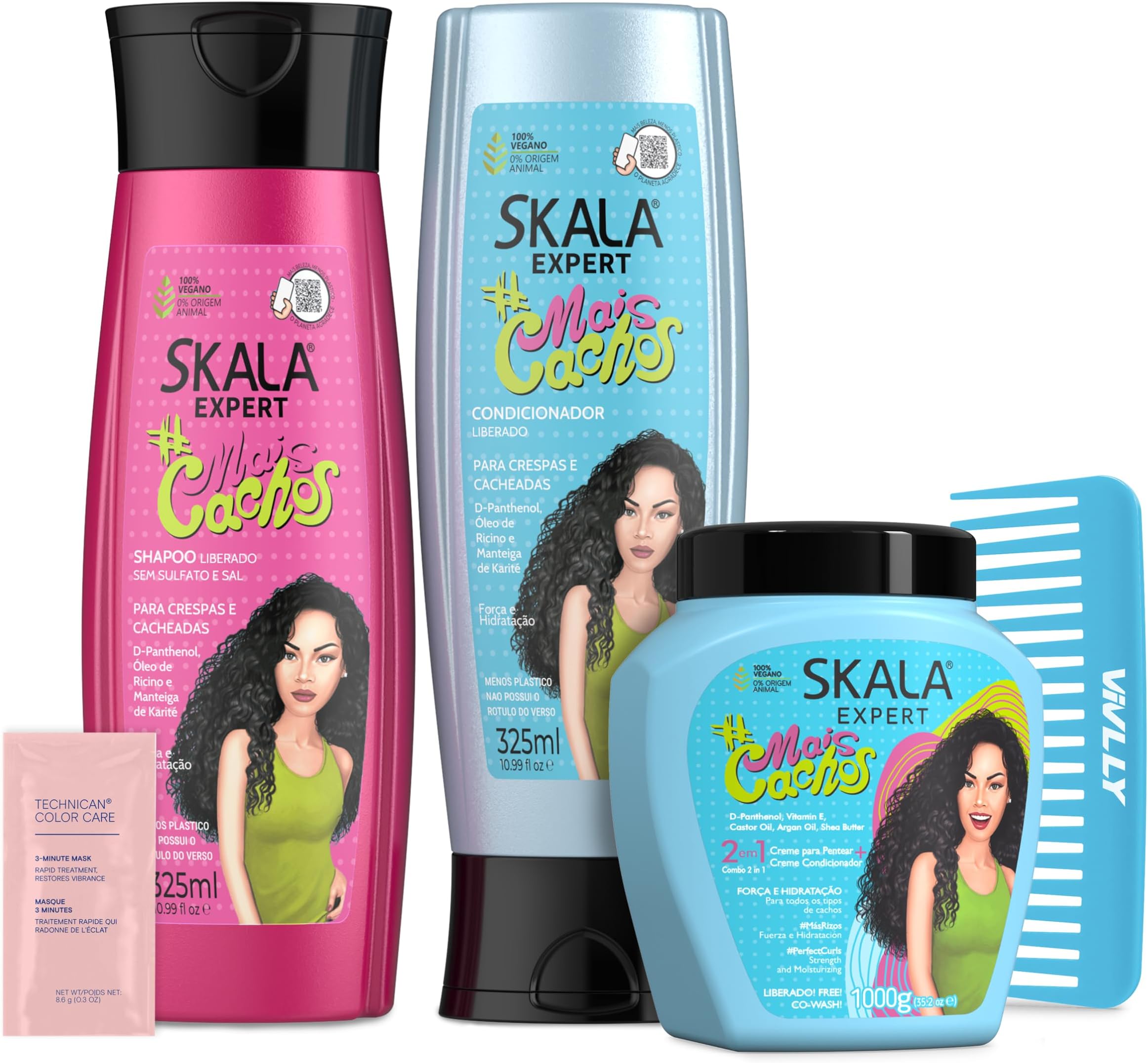 Amazon.com: Skala Expert Curly Hair Care Kit – Mais Cachos & Maracuja ...
