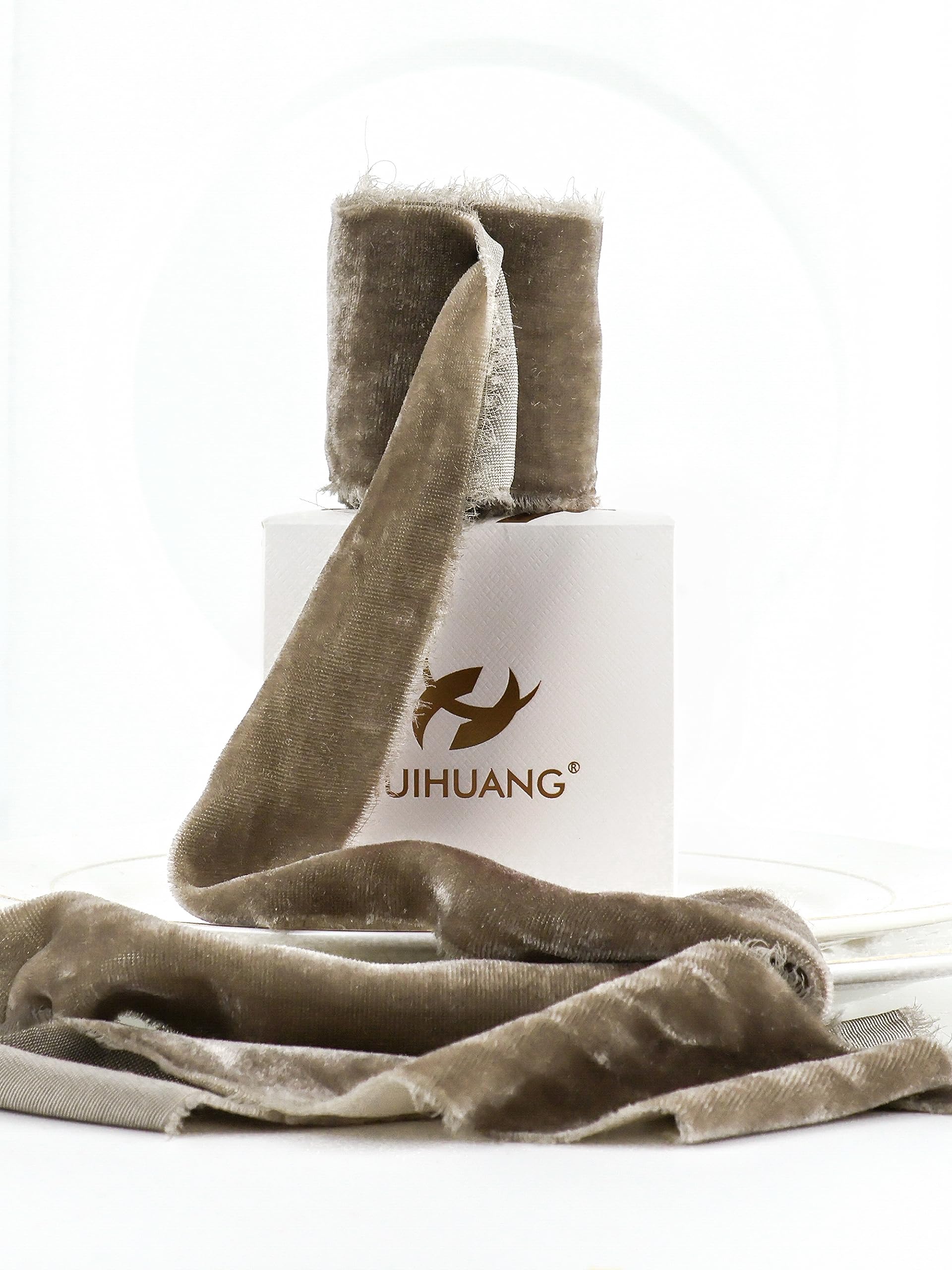 Amazon.com: HUIHUANG Frayed Velvet Ribbon 2 inch Handmade Ginger Snap ...