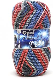 Opal Pretty (425m) 4-Ply Yarn - Wool-Blend, for Knitting Warm Socks with a Unique Colour ...