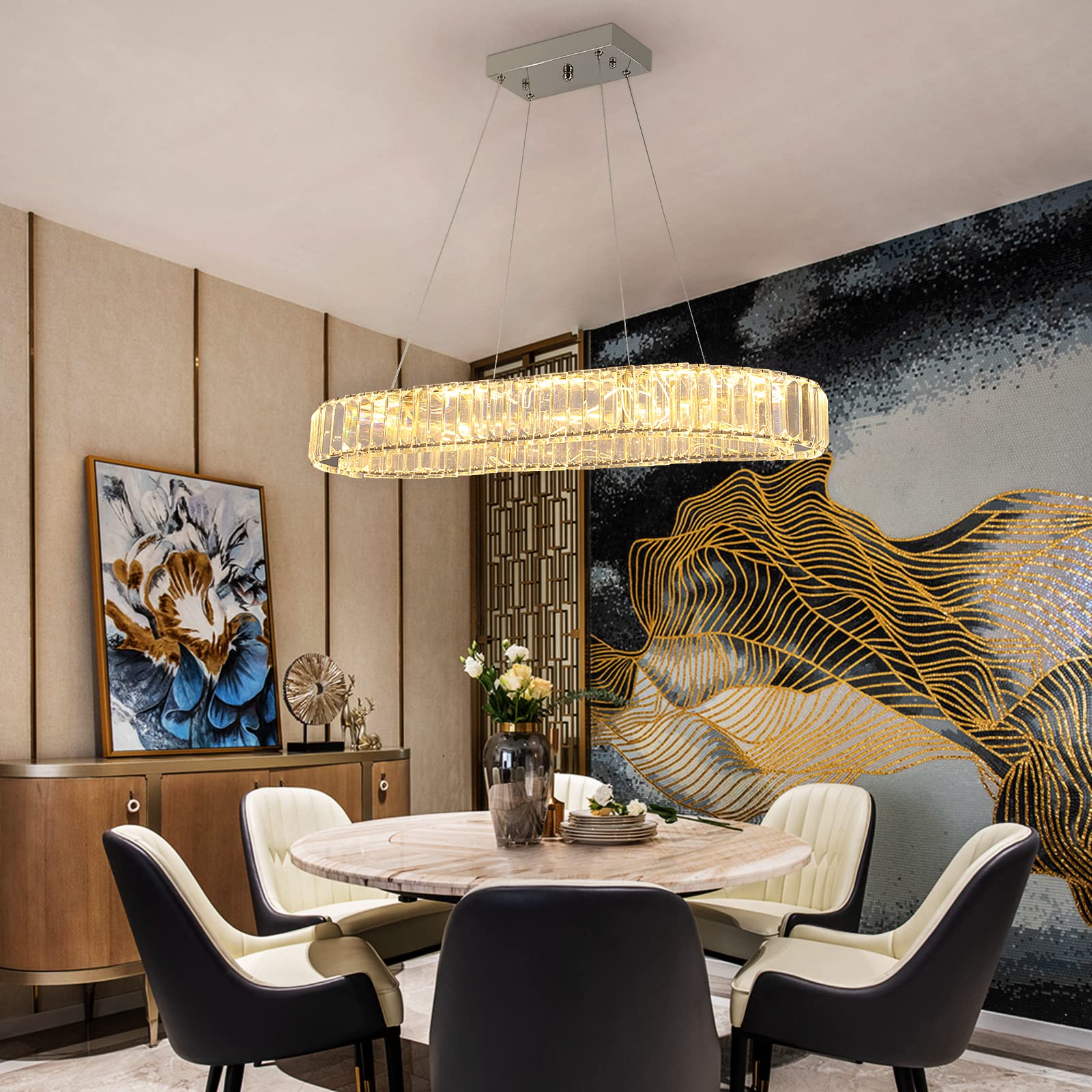 Modern Pendant Ceiling Light Crystal Lighting Dining 3 Light Gold