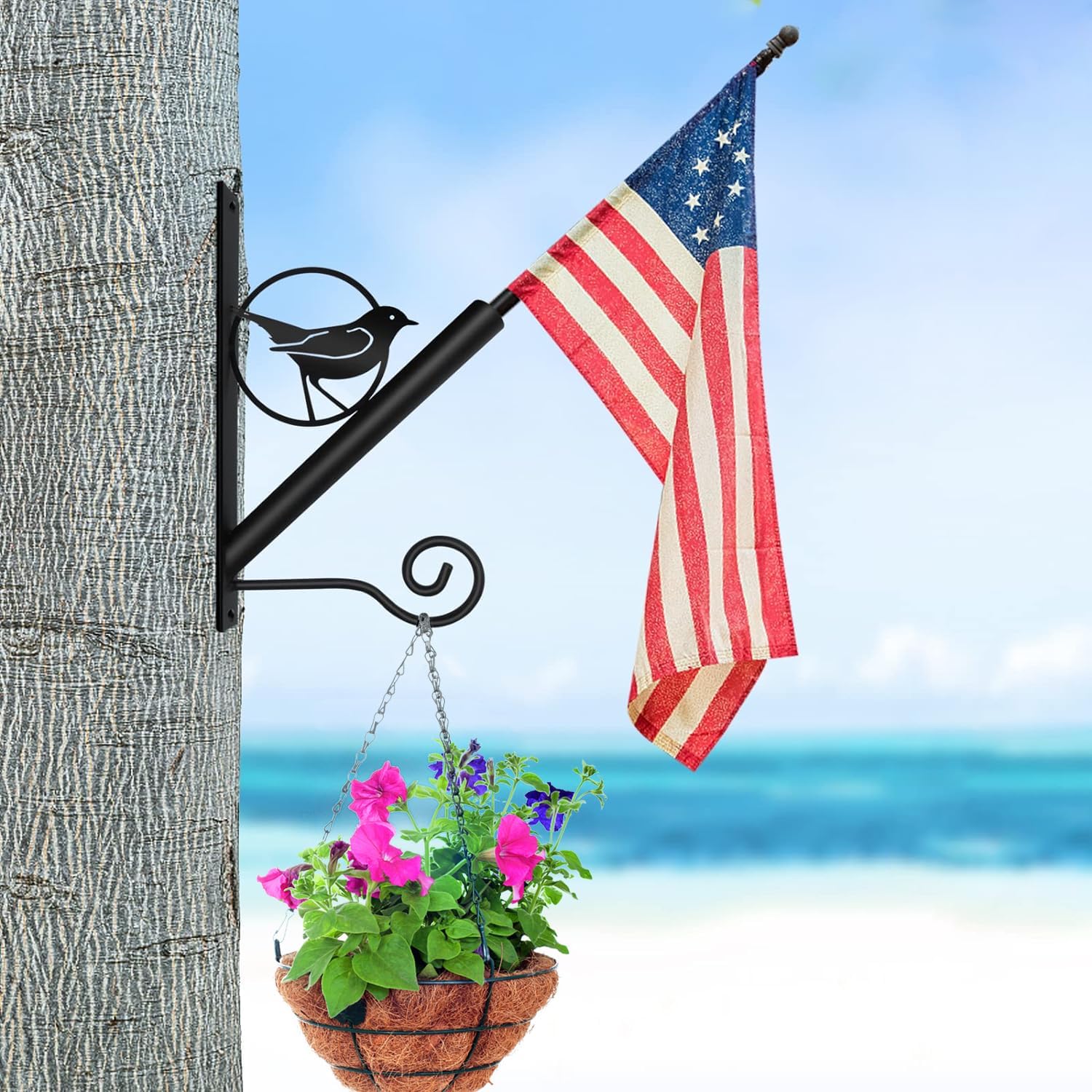 Amazon.com : Surnuo 2 in 1 Flag Pole Holder for Outside House with ...