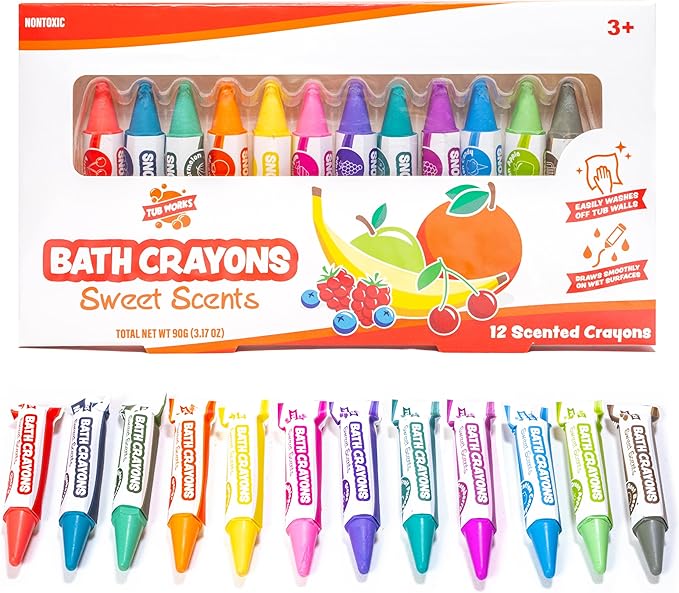 Amazon.com: Tub Works® Sweet Scents Smooth™ Bath Crayons Bath Toy, 12 ...