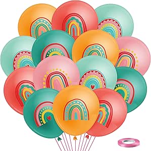 Amazon.com: K1tpde 50PCS Colorful Boho Rainbow Sunrise Latex Balloons ...