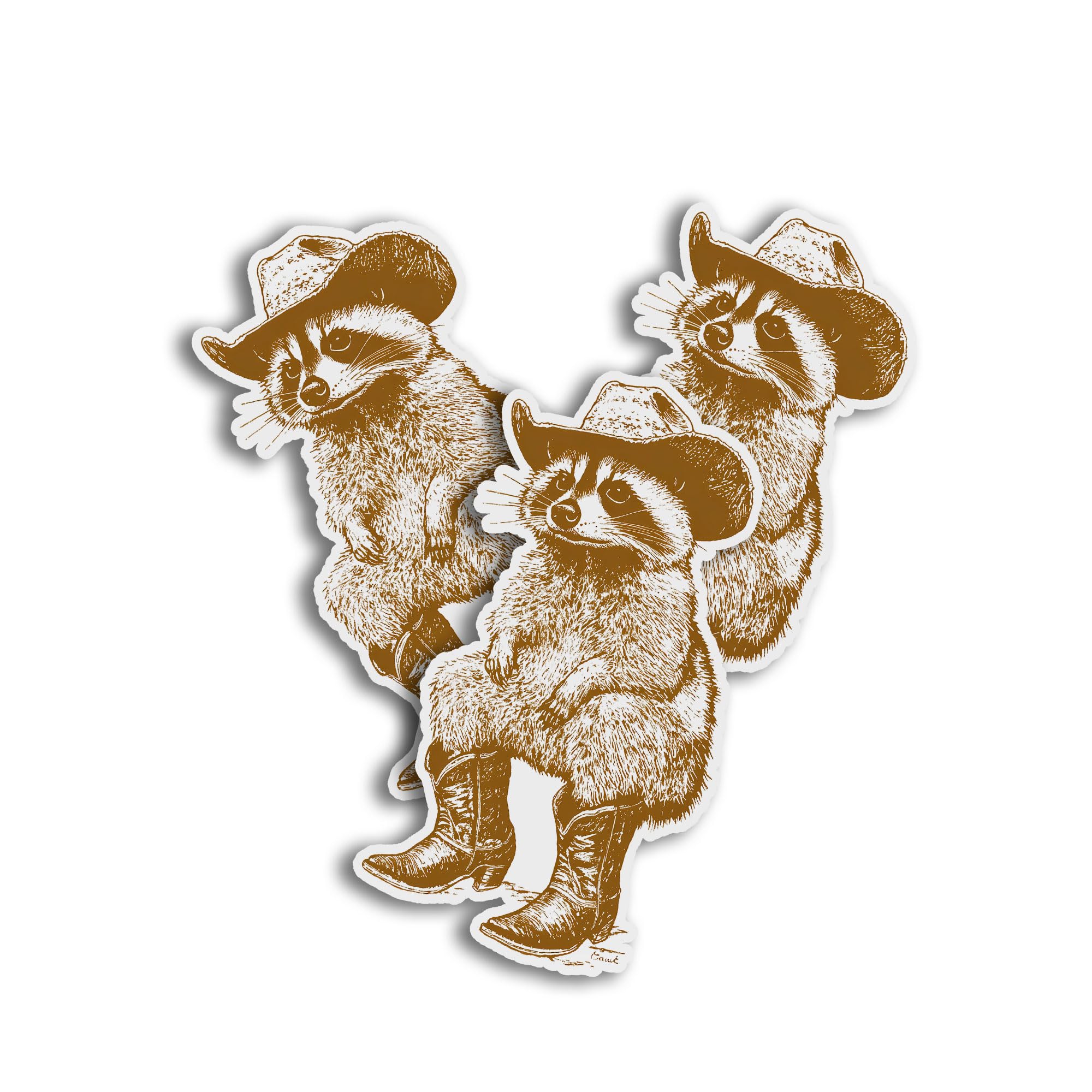Wild West Stickers STICKY DUDE Rockstar Racoon Raccoon Sticker, Funny ...