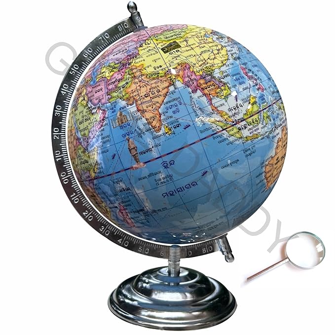 ODIA (8 inch) Blue Decorative Rotating World Globe,GLOBE for kids and ...