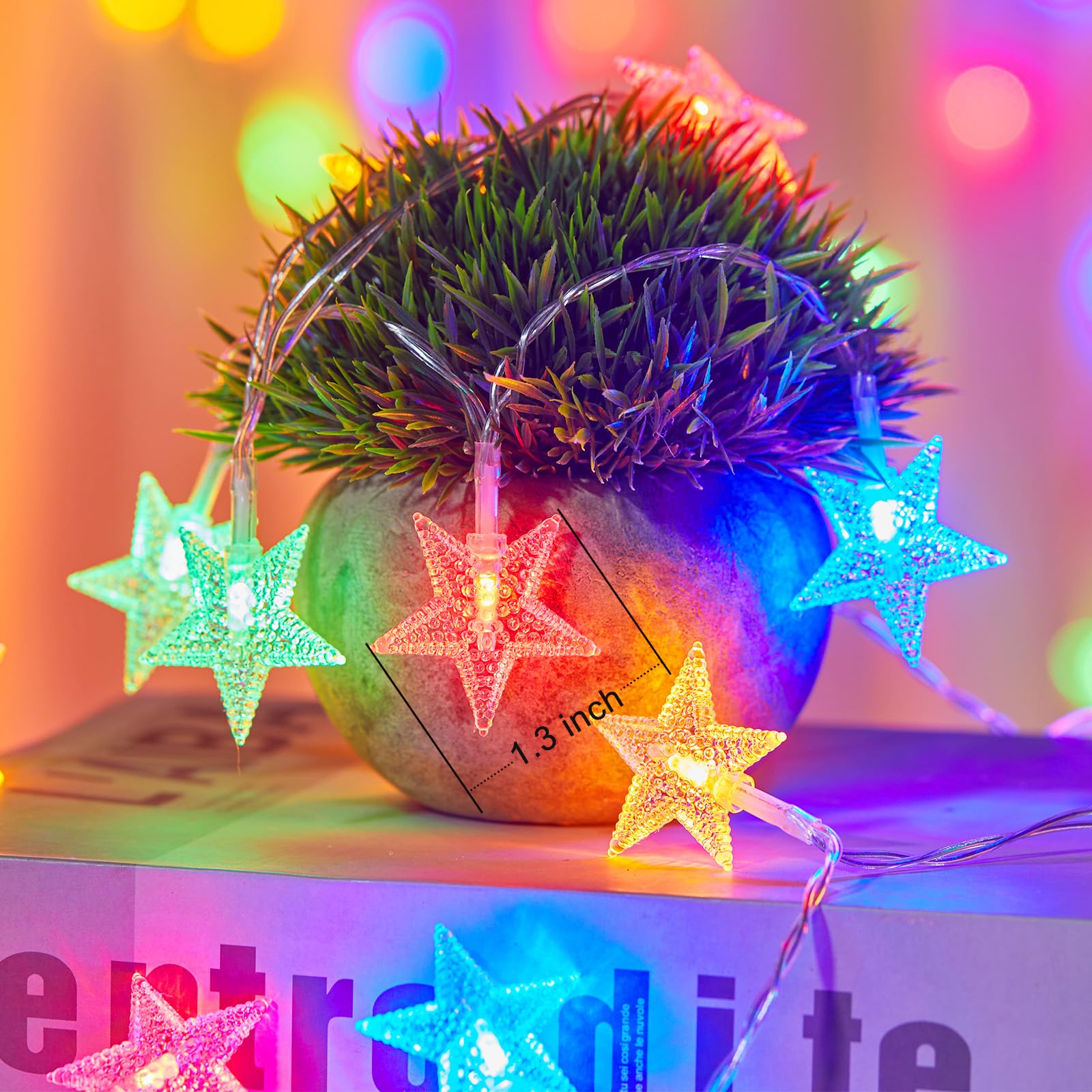 Snapklik.com : Minetom Star String Lights Battery Operated - 17 Ft 50 ...