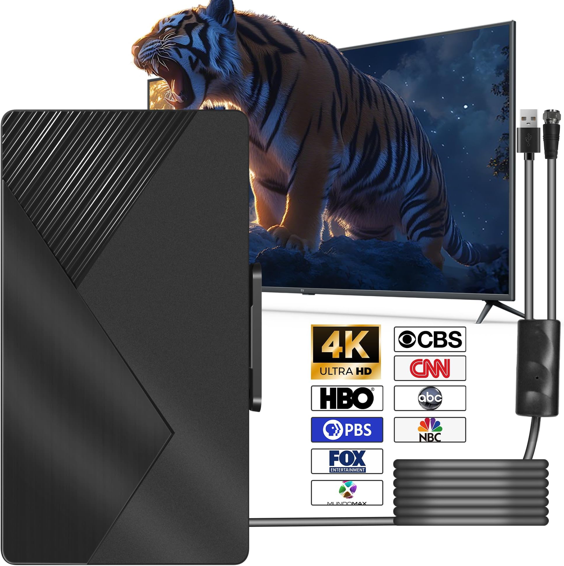 Amazon.com: 1600+ Miles Long Range TV Antenna for Smart TV Indoor ...