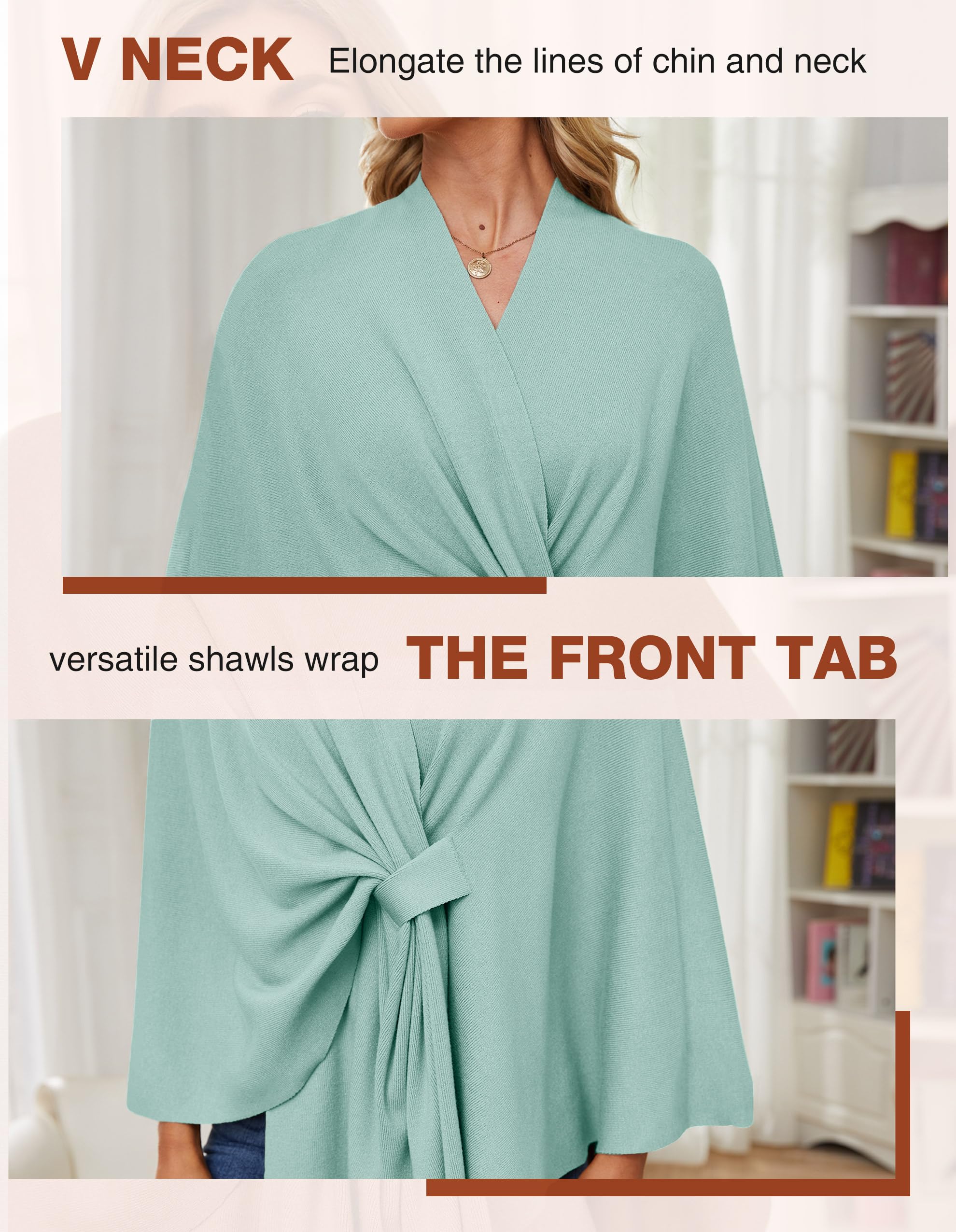 Snapklik.com : Womens Elegant Shawl Wraps Soft Open Front Poncho ...