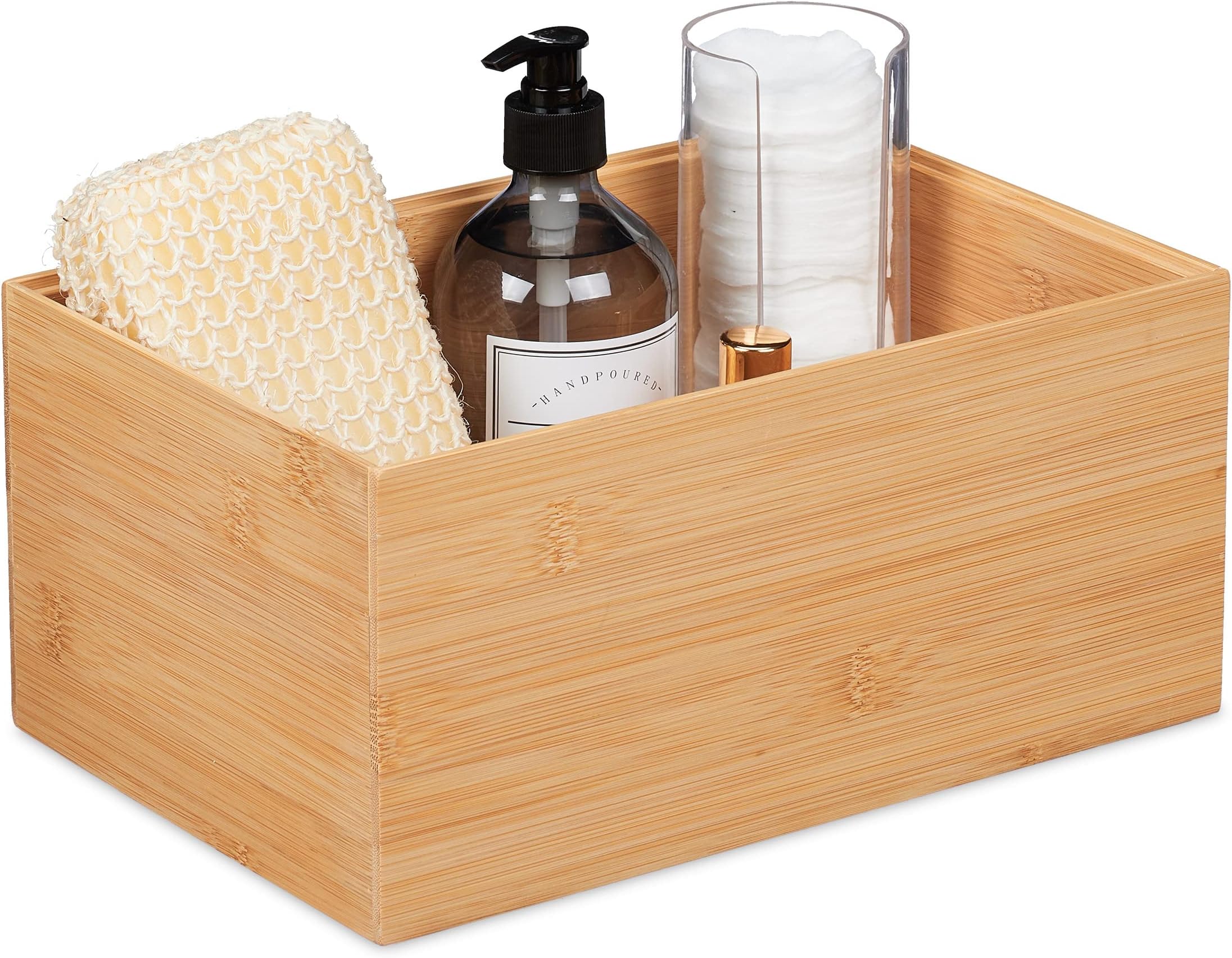 Relaxdays Universal Stapelkiste aus Bambus Holz, offene ...