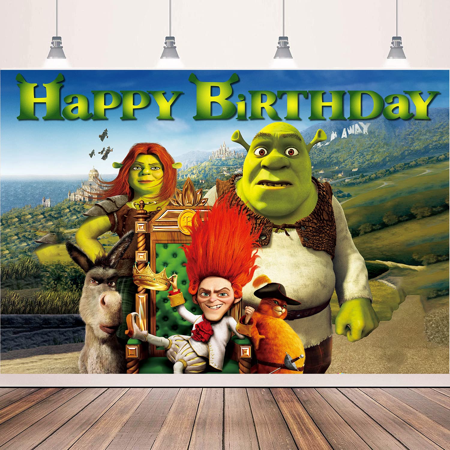 Buy Sh-rek Happy Birthday Backdrop Party Supplies Shrek Party ...