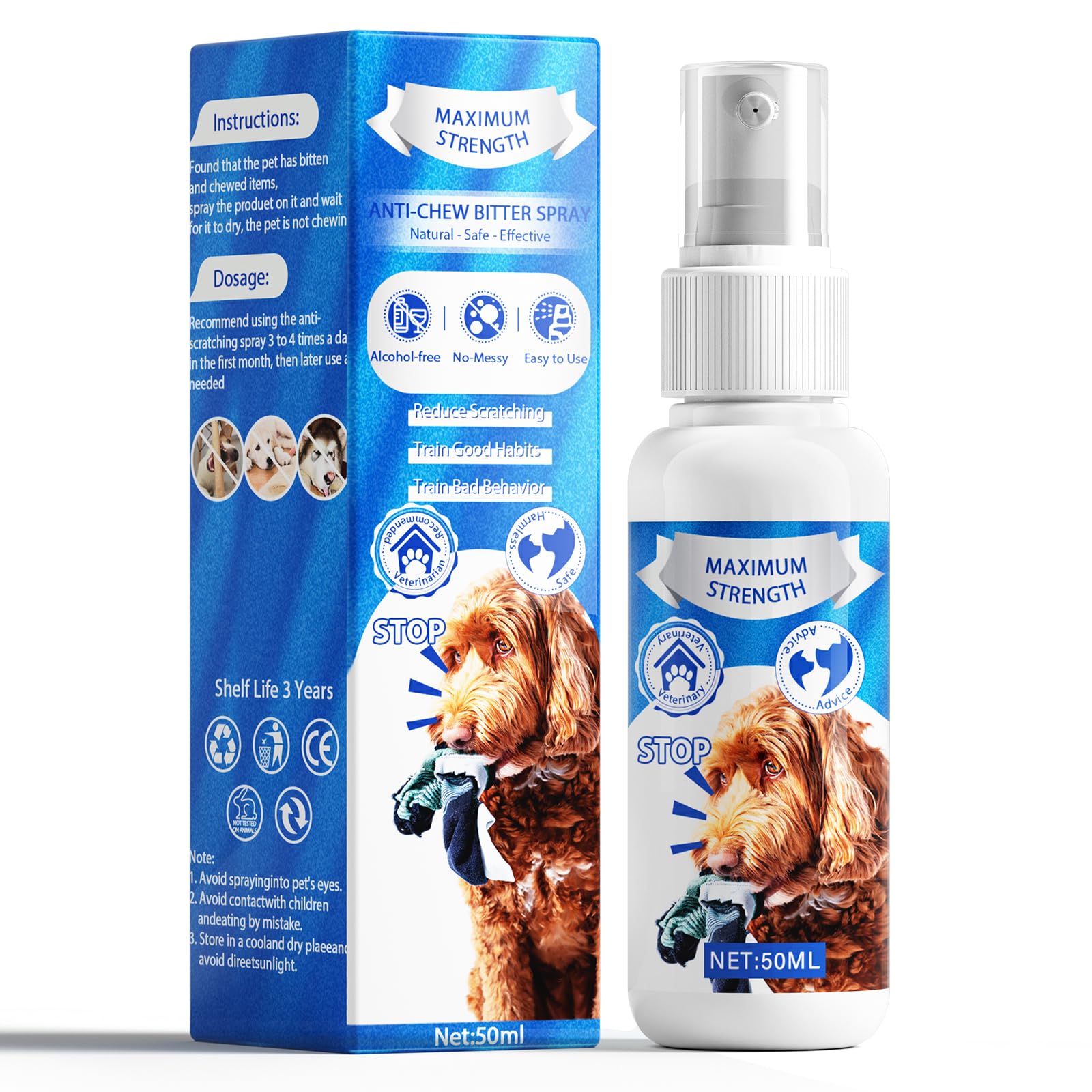 Amazon.com: No Chew Spray for Dogs, Nature Bitter Apple Spray for Dogs ...