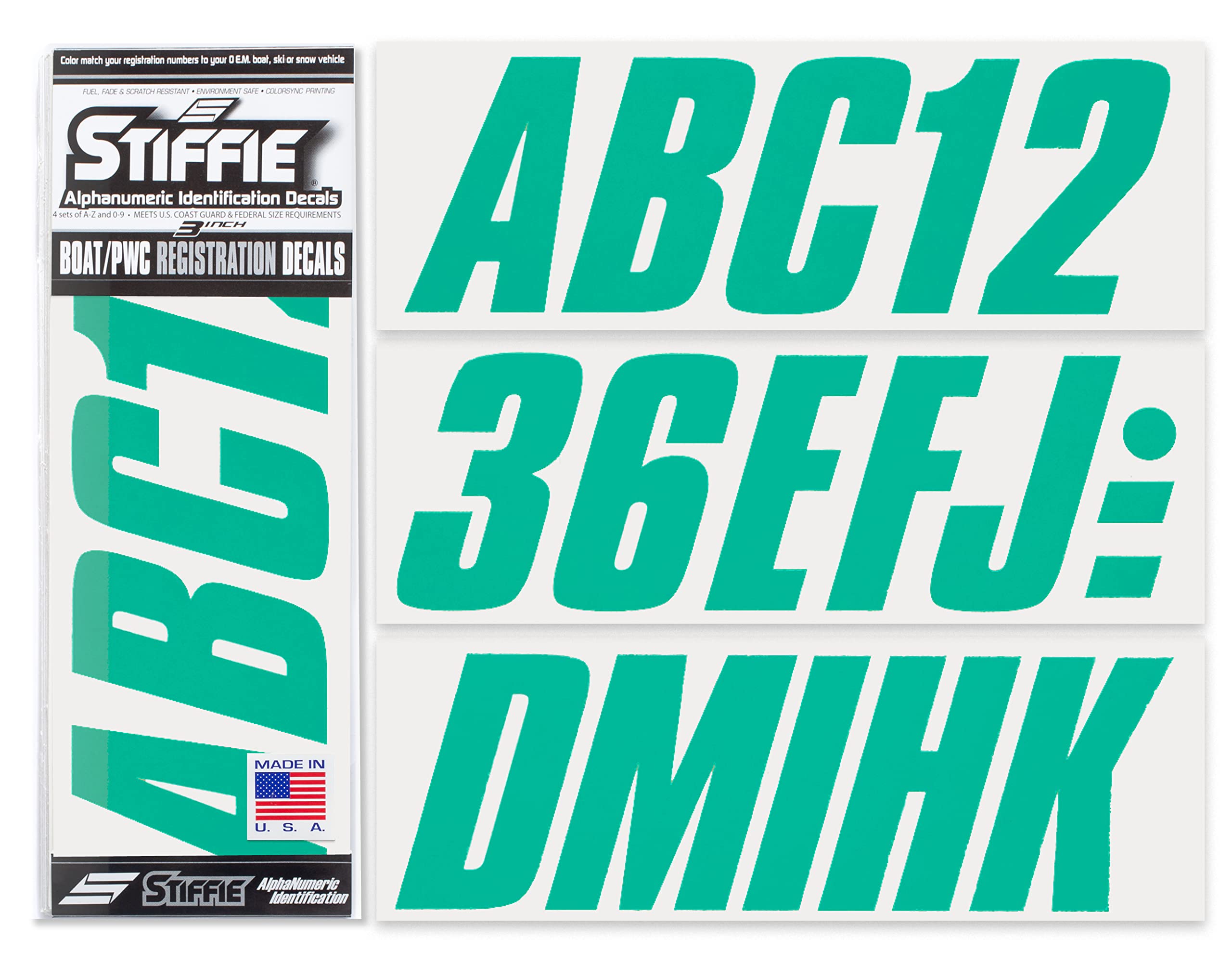 Snapklik.com : Shift Sea Teal 3 ID Kit Alpha-Numeric Registration ...