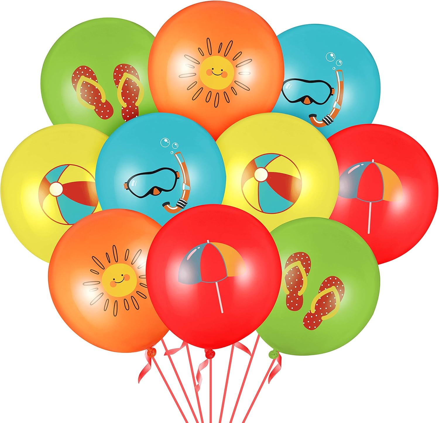 Amazon.com: WATINC 52pcs Beach Ball Latex Balloons Set for Summer Party ...