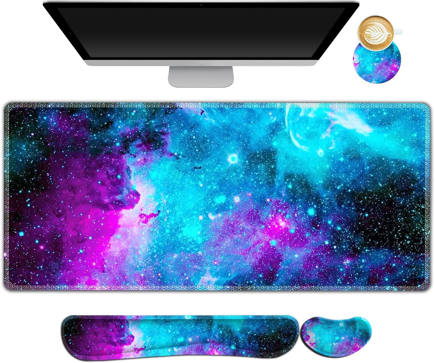 Amazon.com: Eyrozill 3 in 1 Mouse Pad Sets with Keyboard Wrist Rest ...