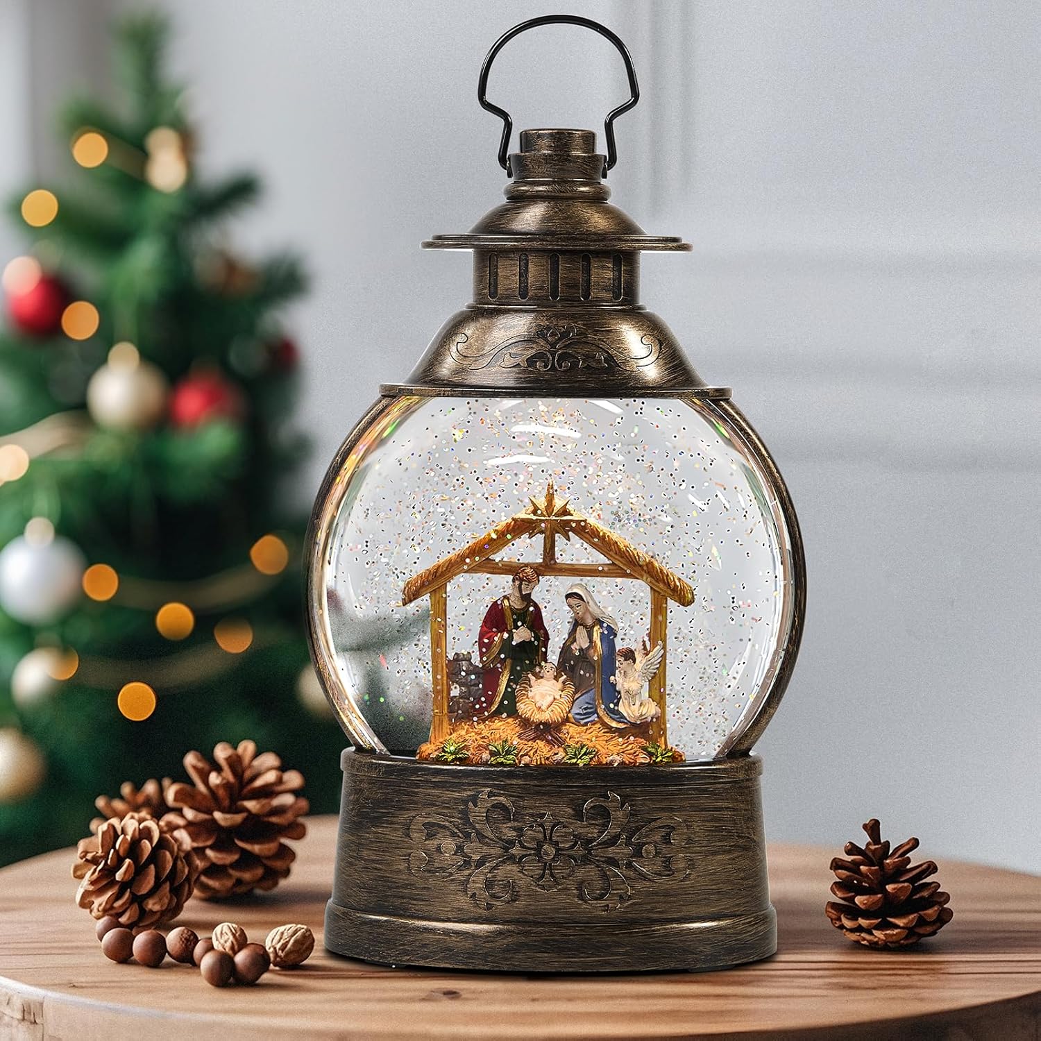 Amazon.com: Christmas Snow Globes with Nativity Scene, Musical Lighted ...