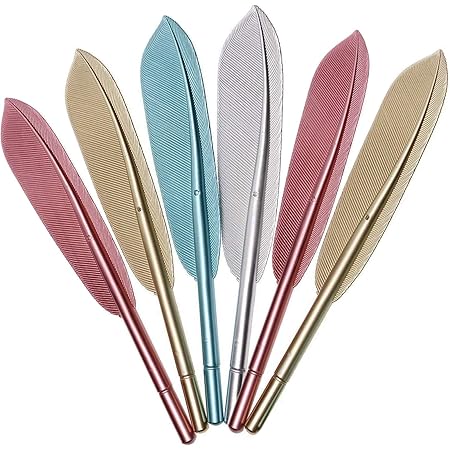 Amazon.com: Maydahui 24PCS Natural Goose Feather Rollerball Pen Fashion ...