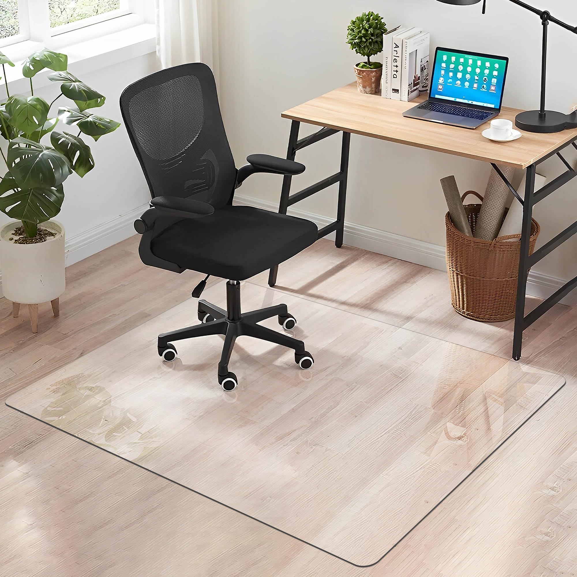 Amazon.com : 100pointONE Crystal Clear Office Chair Mat for Hardwood ...