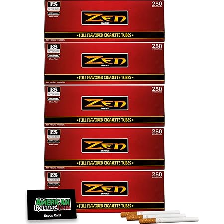 Amazon.com: ZEN King Size Full Flavor Cigarette Tubes -5 Boxes,1250 ct ...