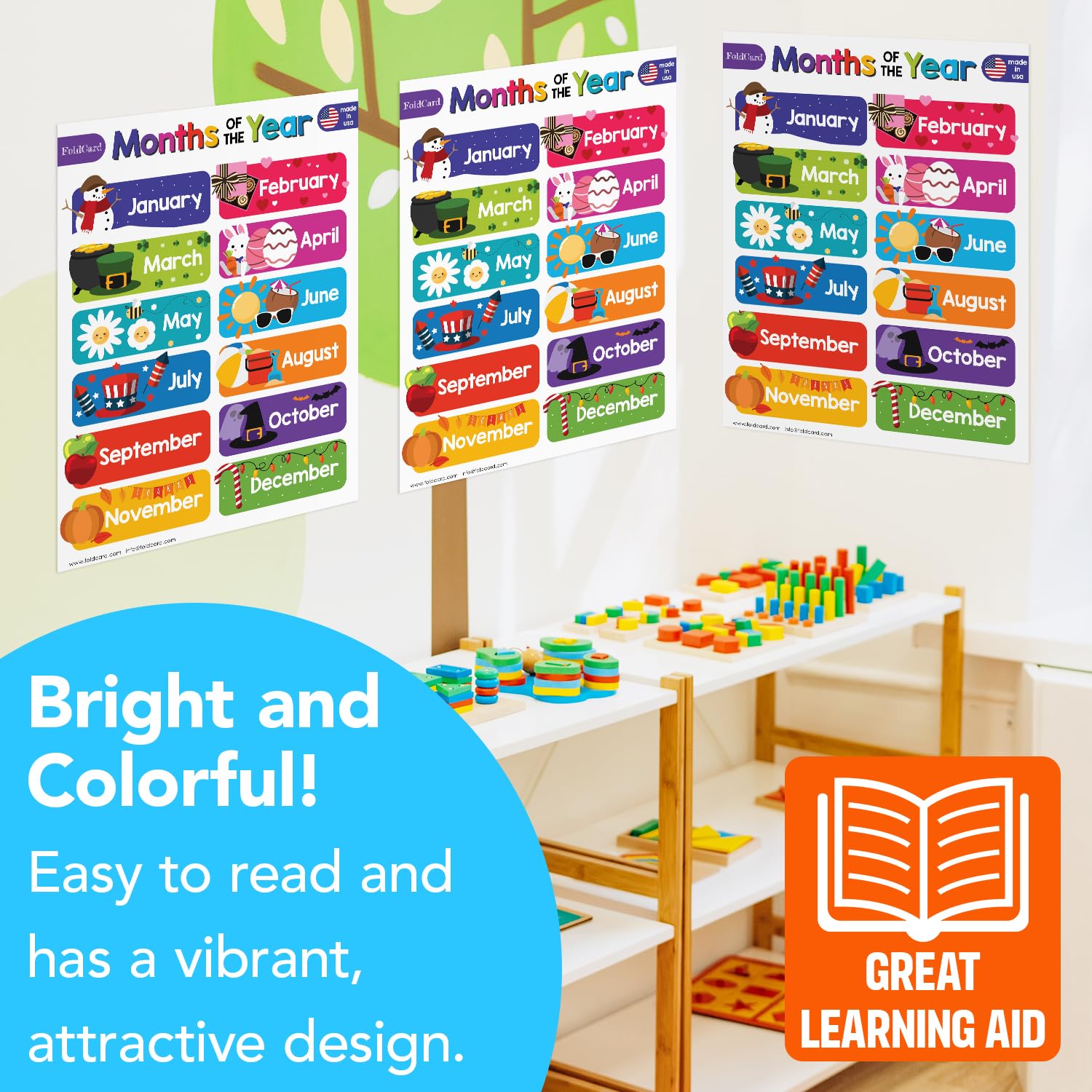 Snapklik.com : 12 Months Of The Year Chart For Preschool To Grade 1 ...